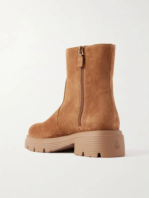 STUART WEITZMAN Hudson Lite Suede Chelsea Boots - Brown