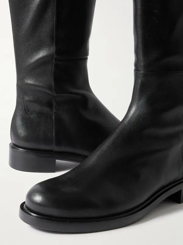 STUART WEITZMAN Gisele 5050 Leather And Stretch Knee Boots