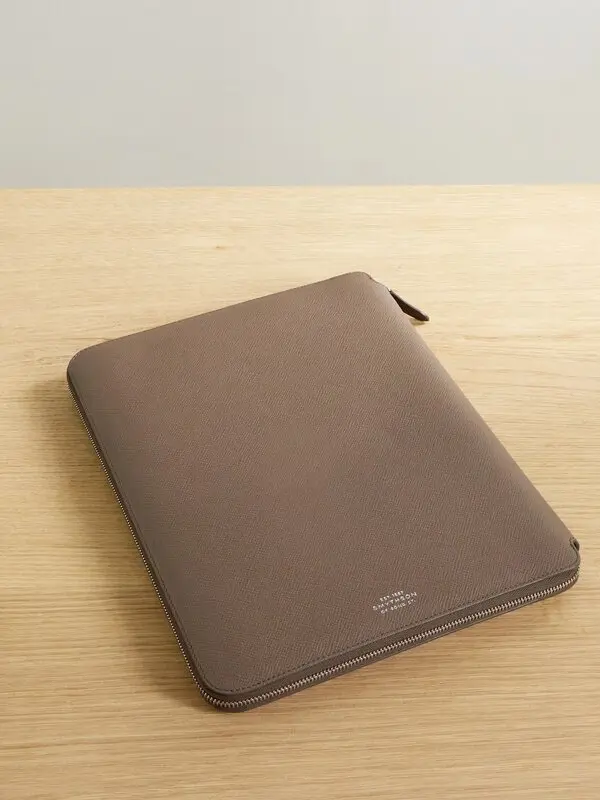 Smythson Panama A4 Textured-leather Folder
