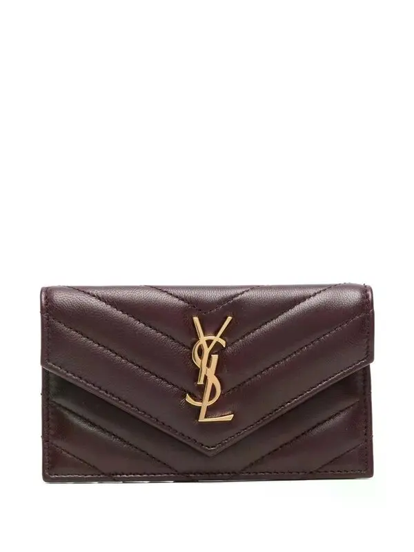 Saint Laurent Cassandre Matelassé Wallet - Brown
