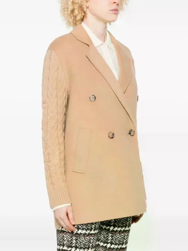 ERMANNO FIRENZE Cable-knit Double-breasted Jacket