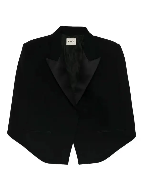 Khaite Satin-lapel Cropped Jacket
