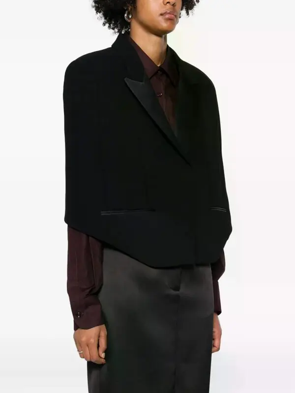 Khaite Satin-lapel Cropped Jacket