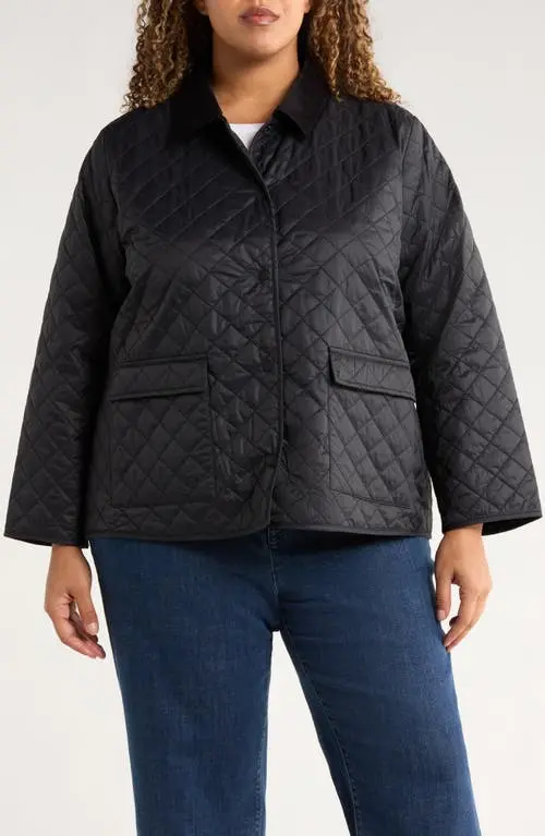 Eileen Fisher Corduroy Collar Quilted Jacket