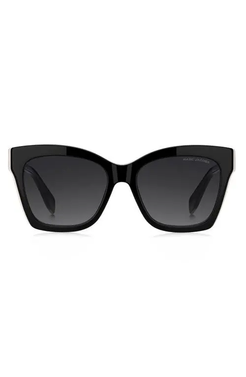 Marc Jacobs 54mm Cat Eye Sunglasses - Black White/dark Grey
