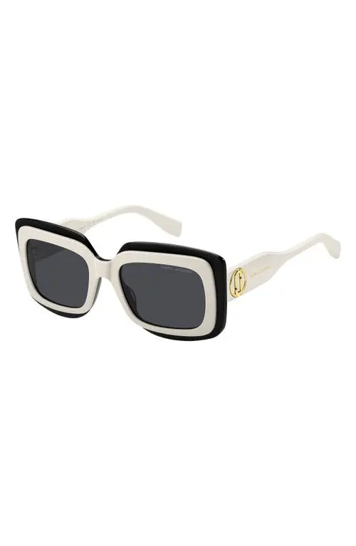 Marc Jacobs 54mm Rectangular Sunglasses - White Black/grey