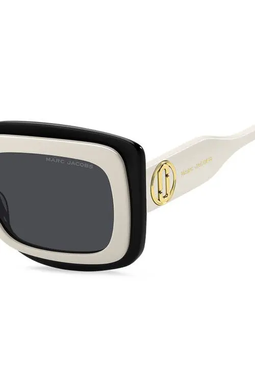 Marc Jacobs 54mm Rectangular Sunglasses - White Black/grey
