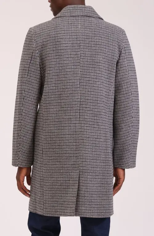 Bagatelle Houndstooth Topcoat - Grey-navy Houndstooth