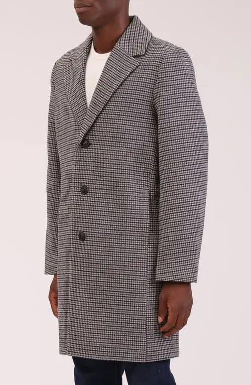Bagatelle Houndstooth Topcoat - Grey-navy Houndstooth
