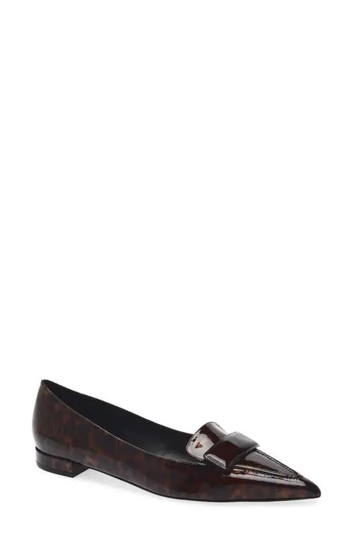 STUART WEITZMAN Sovinnie Patent Loafer Flat - Dark Brown