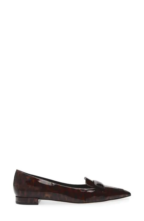 STUART WEITZMAN Sovinnie Patent Loafer Flat - Dark Brown