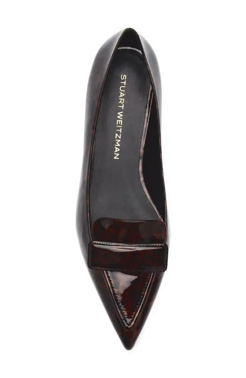 STUART WEITZMAN Sovinnie Patent Loafer Flat - Dark Brown