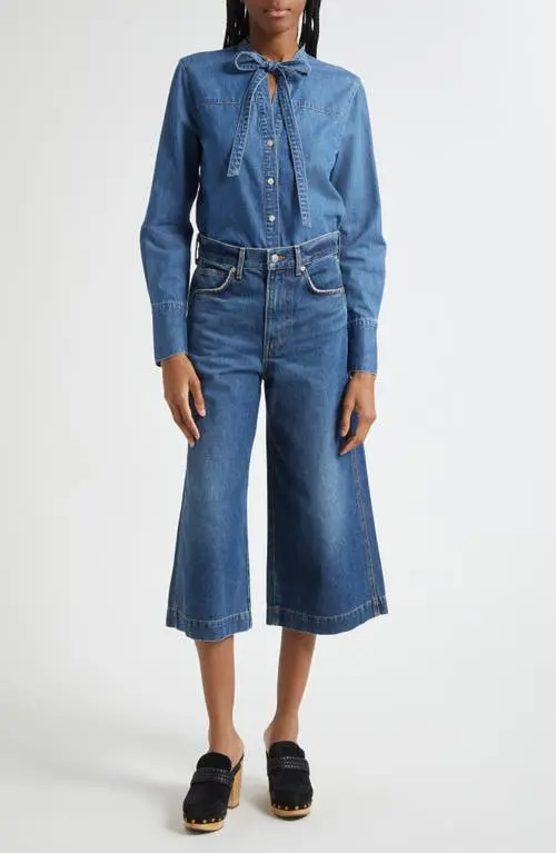 Veronica Beard Marlow High-waist Culotte Jeans