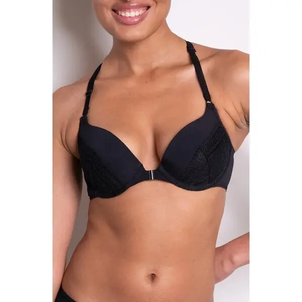Chantelle Leila Underwire T-back Push-up Bra - Black