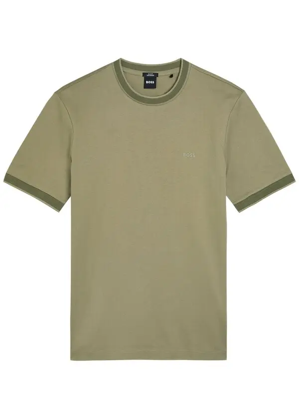 BOSS Logo Jersey T-shirt - Khaki