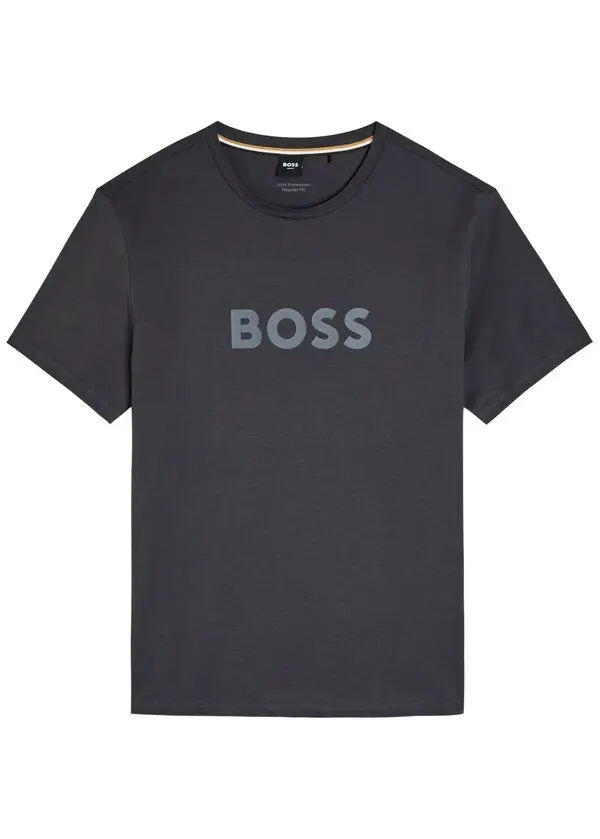 BOSS Logo Cotton T-shirt - Dark Grey