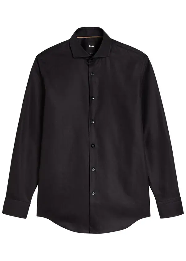 BOSS Textured Woven Shirt - Black