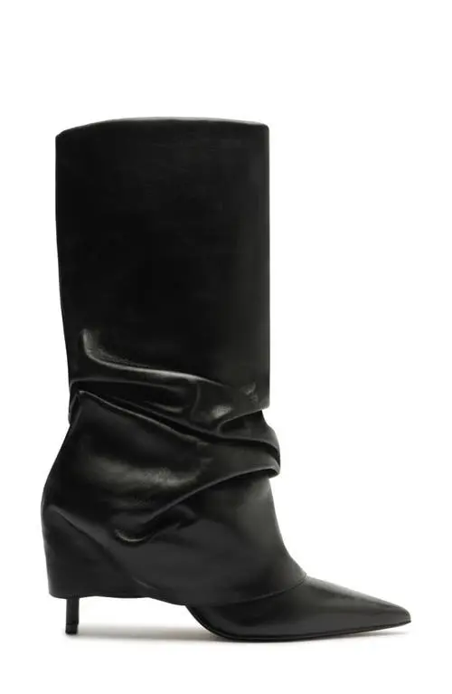 Schutz Mikki Up Cloak Pointed Toe Boot - Black