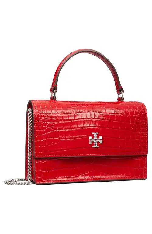 Tory Burch Mini Kira Croc Embossed Top Handle Bag