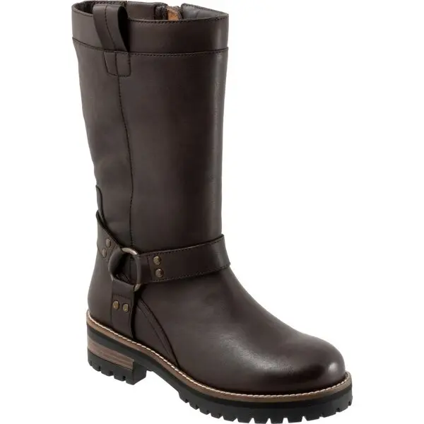 Softwalk Lug Sole Leather Boots - Dark Brown