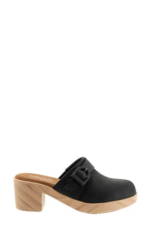 Softwalk Ferrara Platform Mule - Black Oily