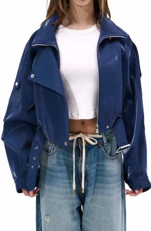 AZALEA WANG Liquid Luxe Bomber Jacket