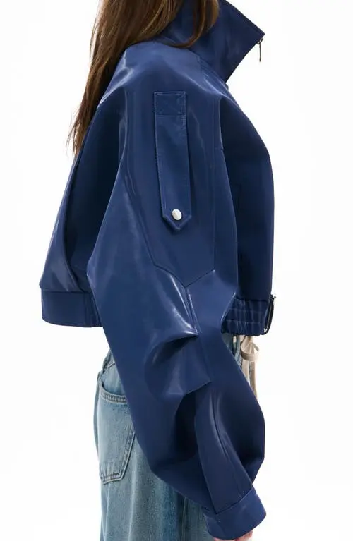 AZALEA WANG Liquid Luxe Bomber Jacket