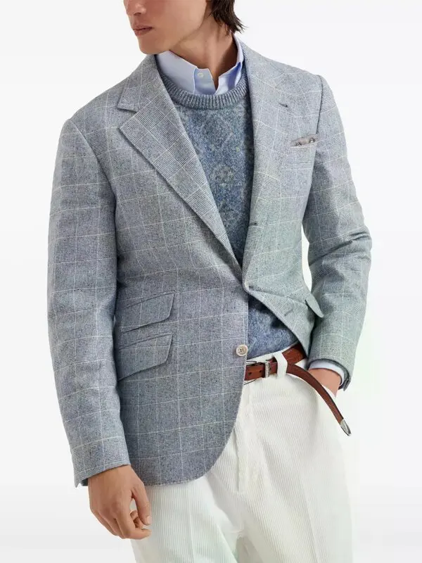 Brunello Cucinelli Single-breasted Checked Blazer