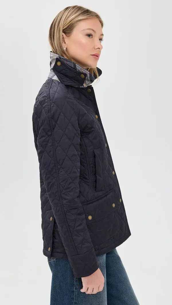 Barbour Diamond Quilted Barn Jacket - Navy