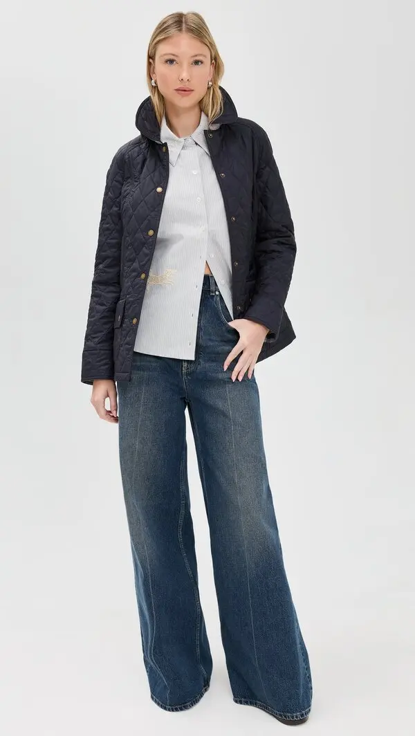 Barbour Diamond Quilted Barn Jacket - Navy