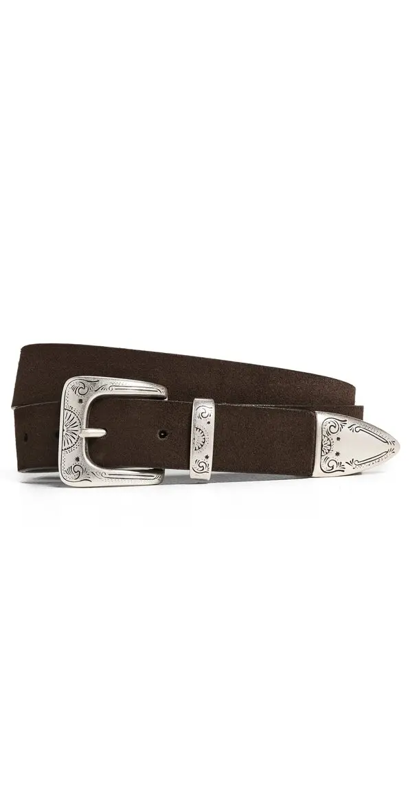 Anderson's Narrow Suede Belt - Dark Brown