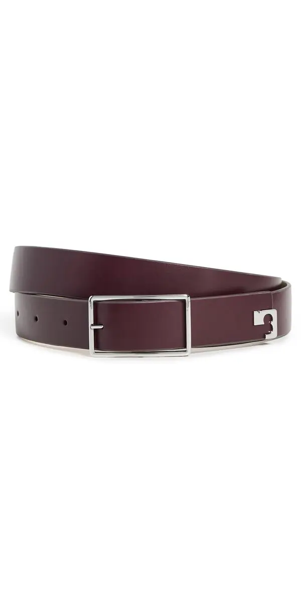 Tory Burch Eleanor Buckle Belt - Dark Carmine/silver