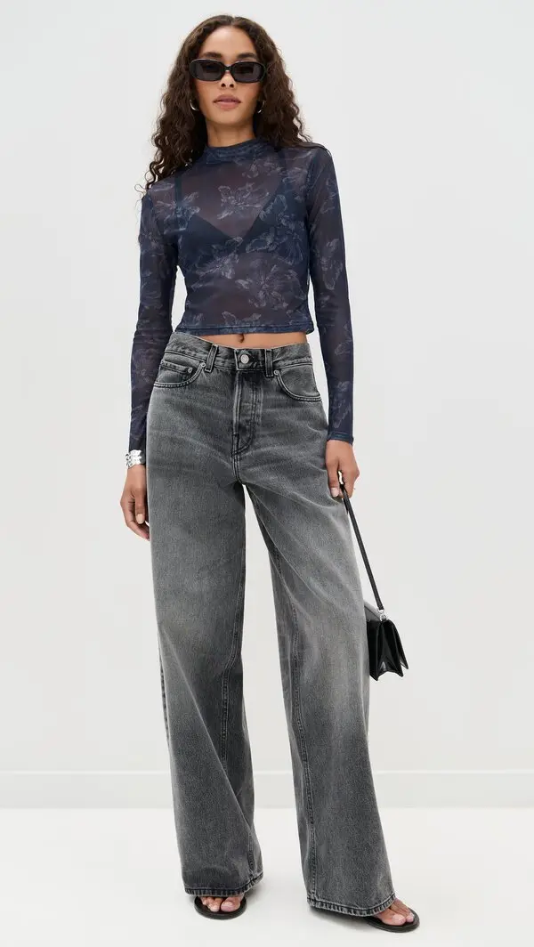 Minkpink Iris Floral Print Mesh Top