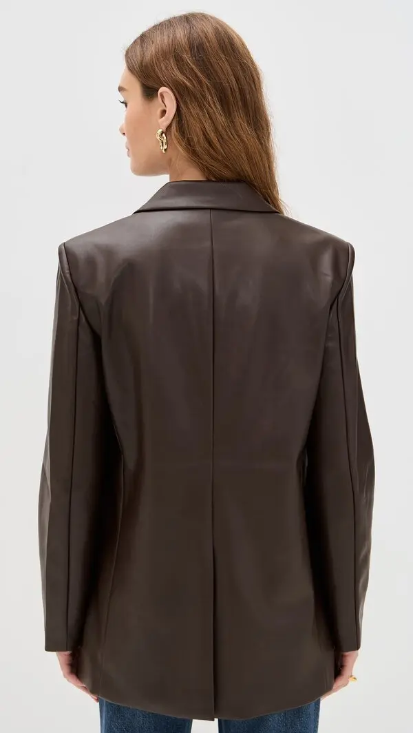 Susana Monaco Faux Leather Boyfriend Blazer