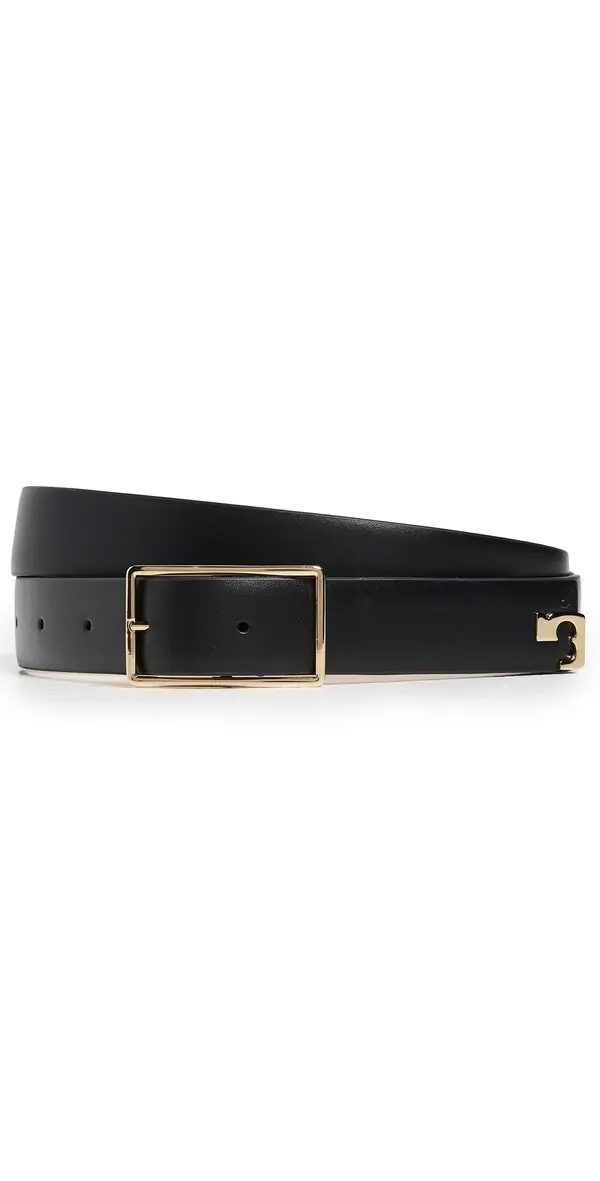 Tory Burch Gigi Leather Belt - Black / Gold