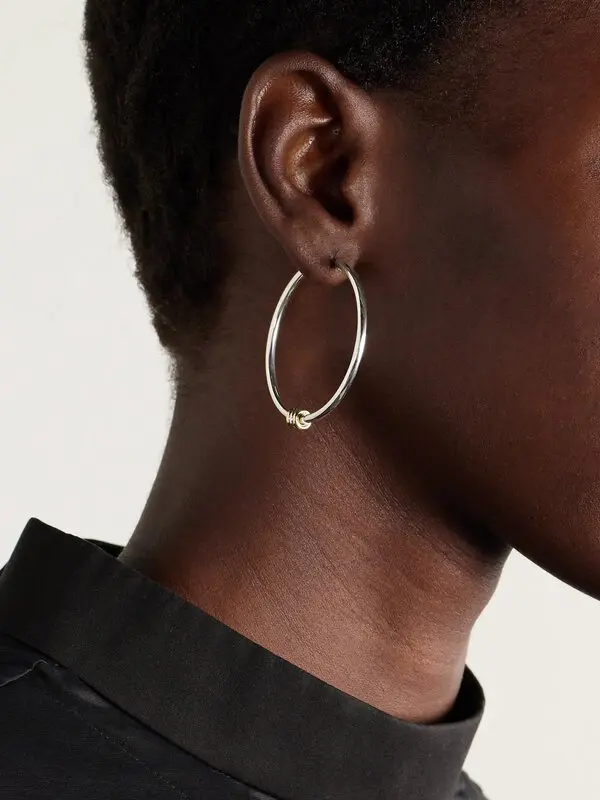 SPINELLI KILCOLLIN Pegasus Sterling And 18-karat Gold Hoop Earrings