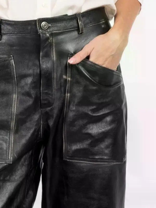 GIORGIO BRATO Leather Pocket Trousers