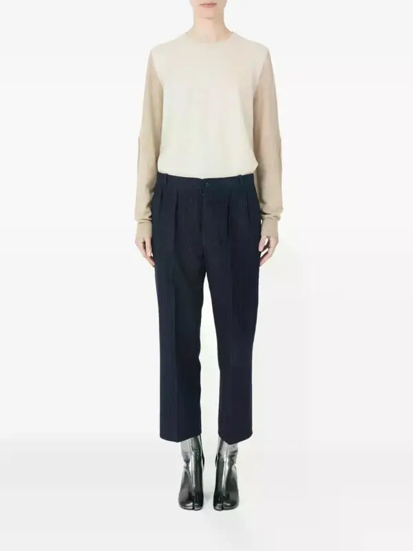 MAISON MARGIELA Pinstripe Pleated Straight Leg Pants