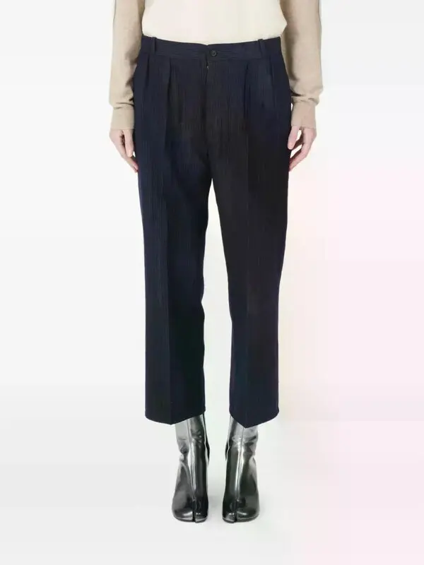 MAISON MARGIELA Pinstripe Pleated Straight Leg Pants
