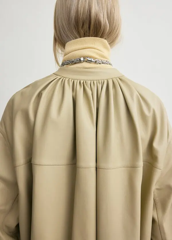 TOTEME Collarless Nappa Leather Coat