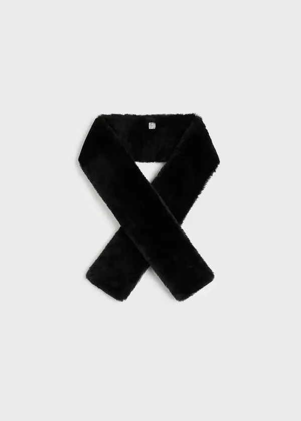 TOTEME Shearling Tuxedo Scarf - Black