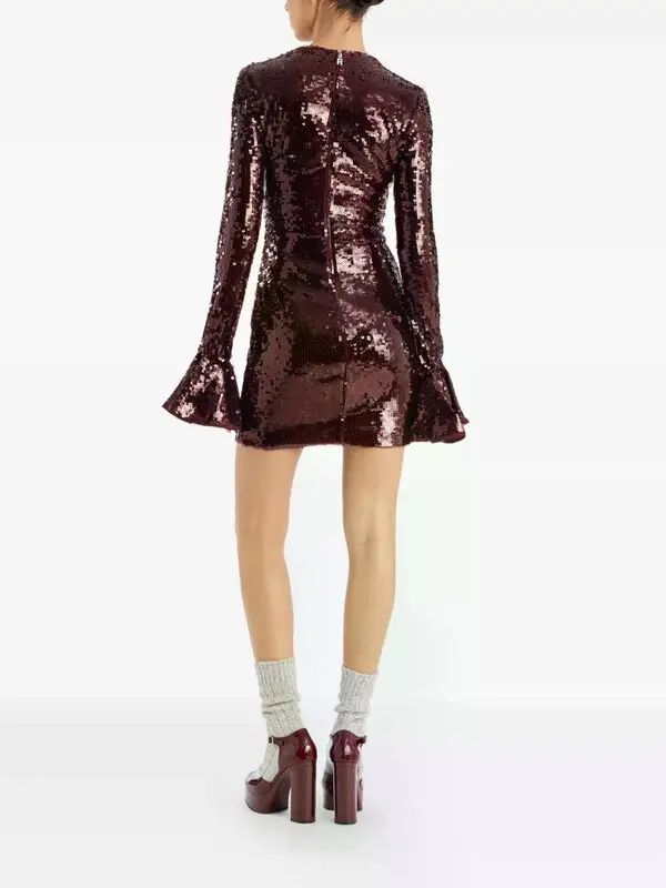 ROTATE BY BIRGER CHRISTENSEN Sequin-embellished Mini Dress - Red