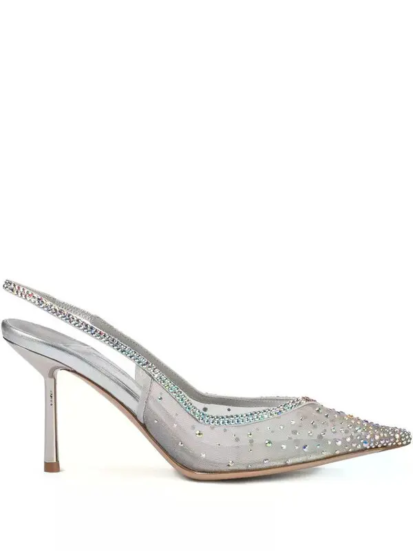 LE SILLA 80mm Nicole Crystal-embellished Slingback Pumps - Silver