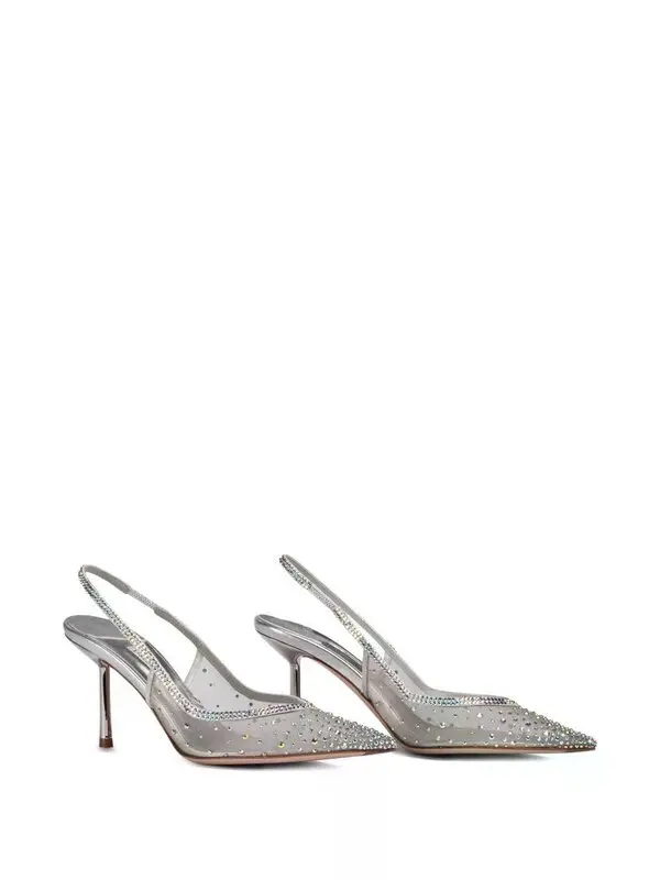 LE SILLA 80mm Nicole Crystal-embellished Slingback Pumps - Silver