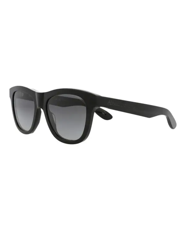 Alexander McQueen Square Rectangle Sunglasses - Black Black Grey (am0421s/30014615/001)
