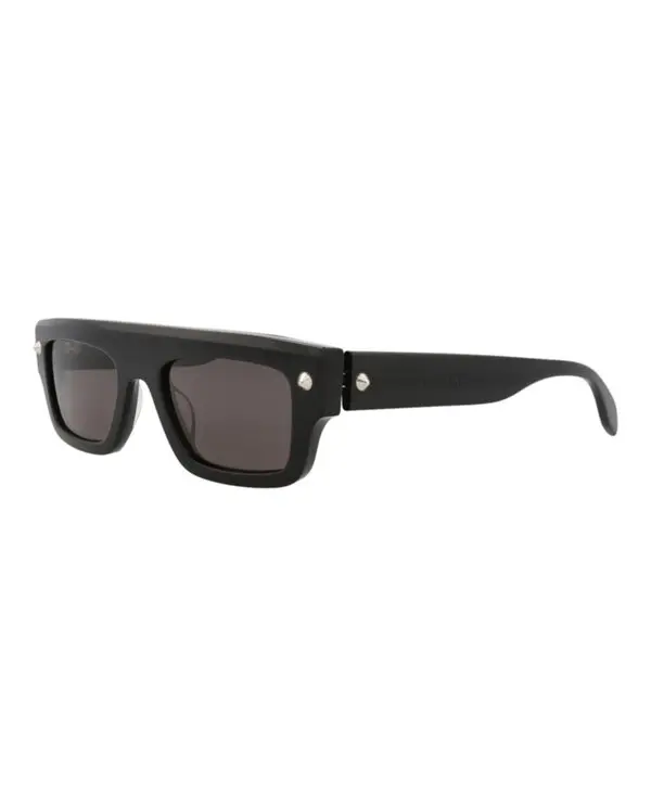Alexander McQueen Square Rectangle Sunglasses - Black Black Grey (am0427s/30014622/001)