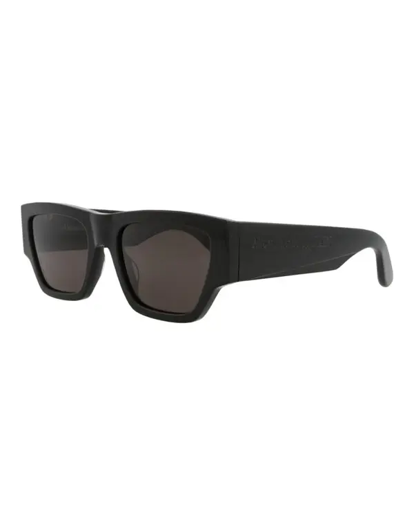 Alexander McQueen Square Rectangle Sunglasses - Black Black Grey (am0393s/30014334/001)