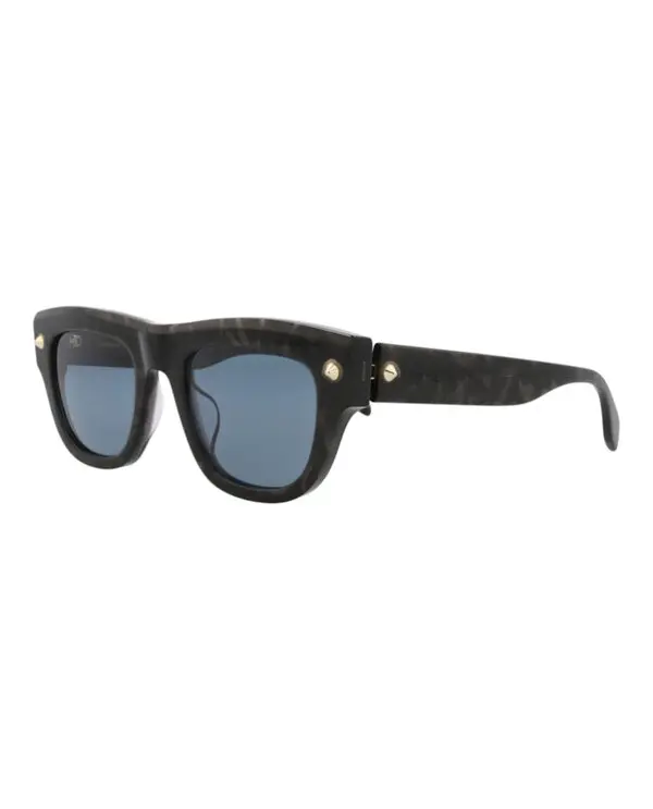Alexander McQueen Square Rectangle Sunglasses - Havana Havana Blue (am0425s/30014620/003)