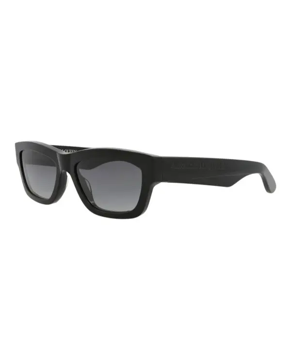 Alexander McQueen Square Rectangle Sunglasses - Black Black Grey (am0419s/30014614/001)
