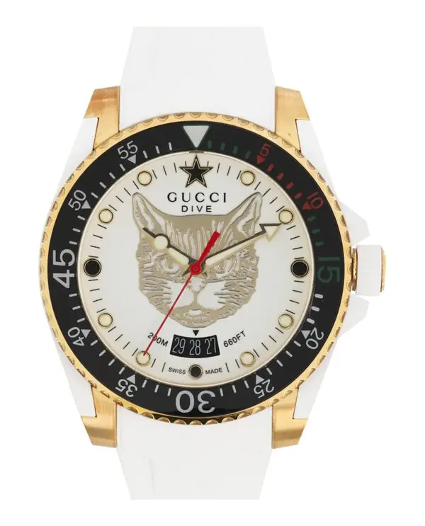 Gucci Dive Silicone Ya136322in - Stainless Steel/aluminum